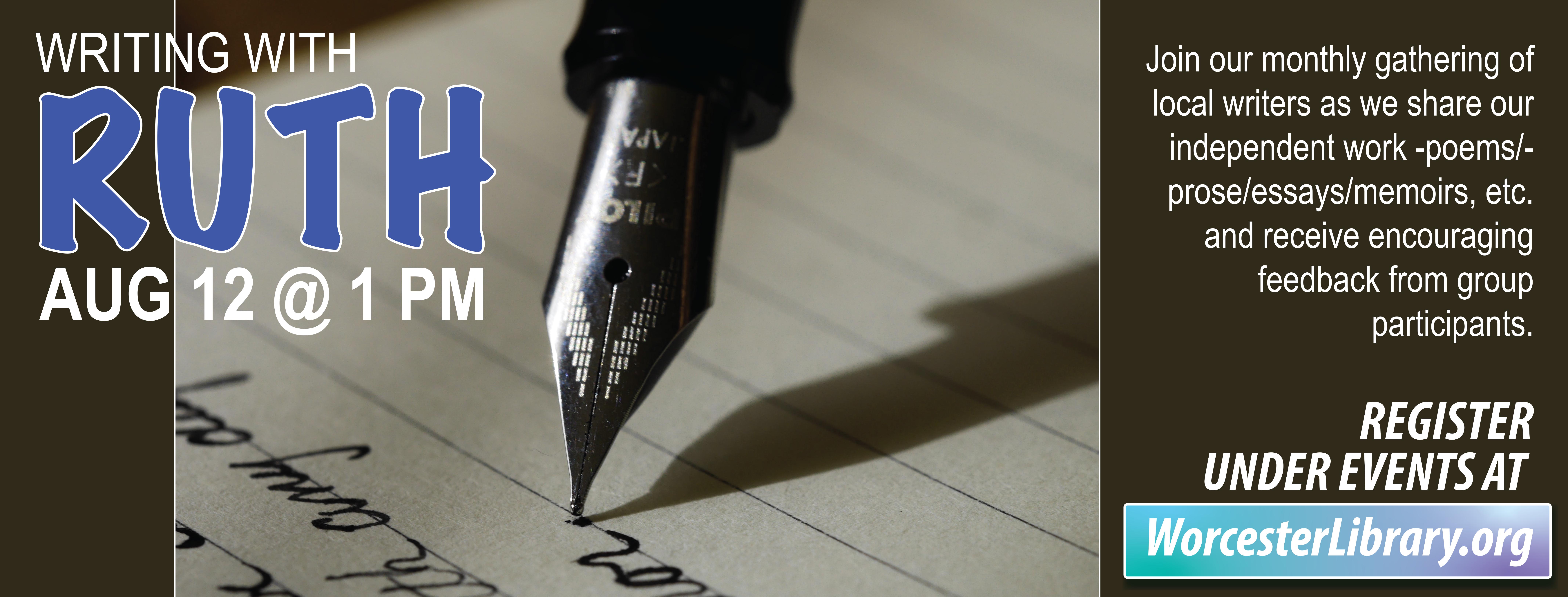 Writing with Ruth | Worcester County Library